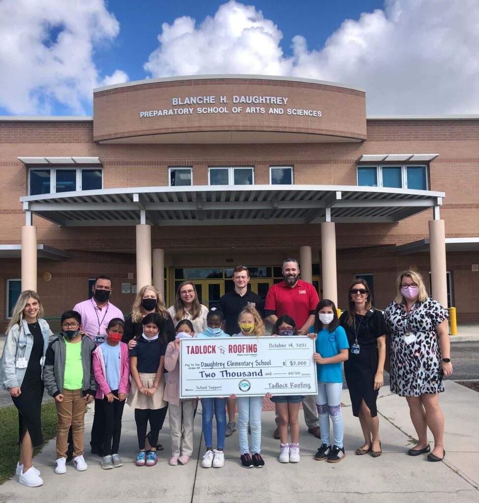Tadlock Roofing Donates $2,000 to Blanche Daughtrey Elementary School ...
